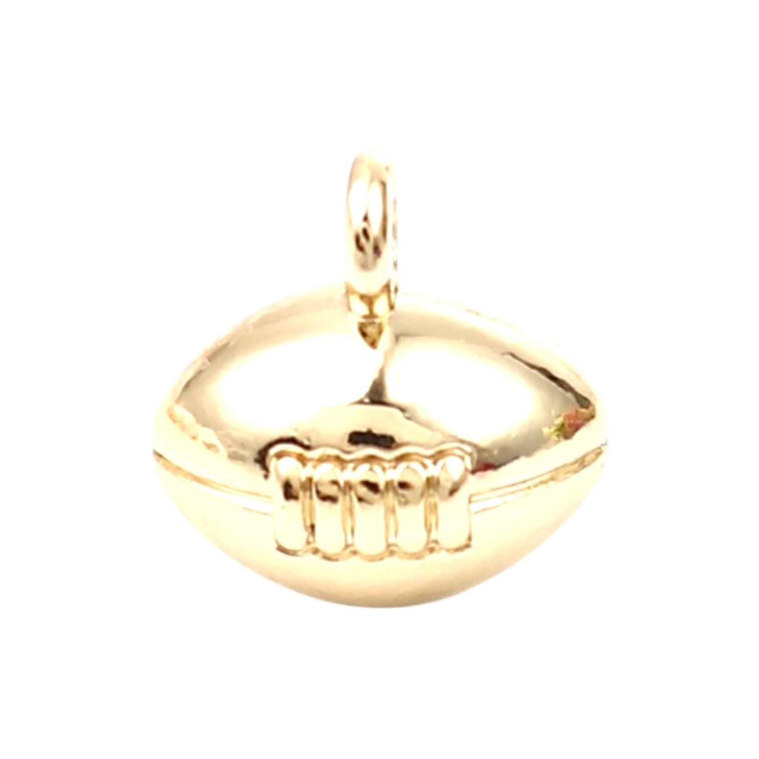 gold football charm – island beads collective